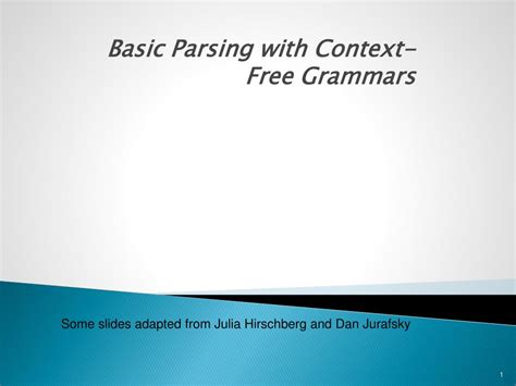 ppt basic parsing with context free grammars powerpoint presentation