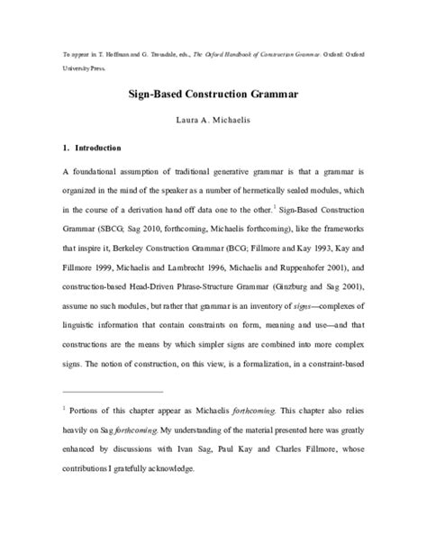 Pdf Sign Based Construction Grammar
