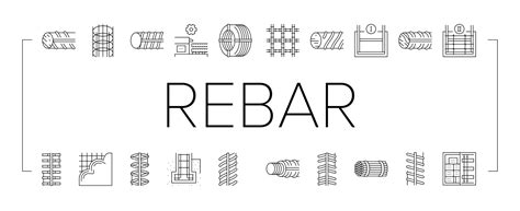 Rebar Construction Collection Icons Set Vector 18995286 Vector Art At Vecteezy