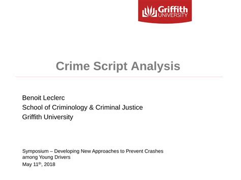 Pdf Crime Script Analysis Griffith University Dokumentips