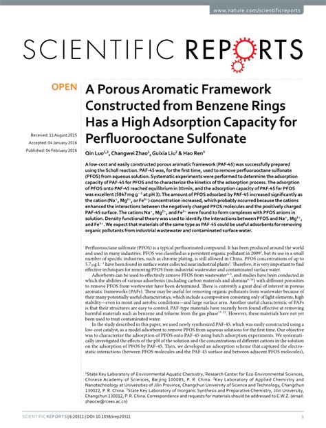 Pdf A Porous Aromatic Framework Constructed From Benzene Rings Has A High Adsorption Capacity