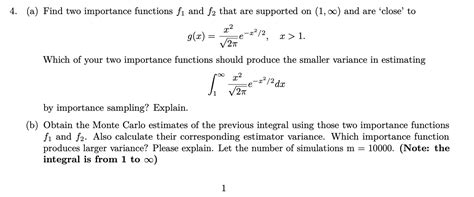 solved g x 2πx2e−x2 2 x 1 which of your two importance