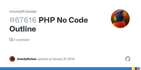 PHP No Code Outline Issue Microsoft Vscode GitHub