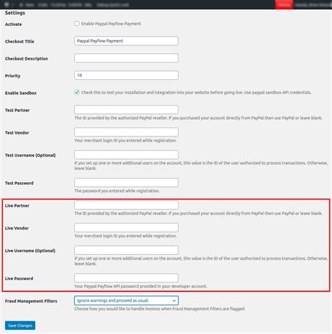 Paypal Payflow Getpaid Docs