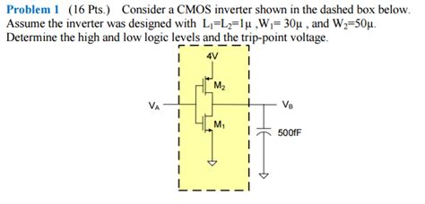 Solved Consider A Cmos Inverter Shown In The Dashed Box