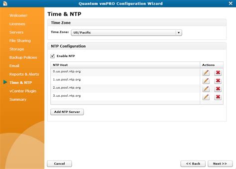 Configuring An Ntp Server For A Vmpro Appliance