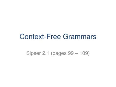 Ppt Context Free Grammars Powerpoint Presentation Free Download Id
