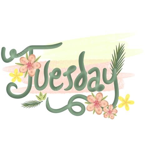 타이포그래피의 화요일 낮 문자 쓰기 필적 Png 일러스트 및 Psd 이미지 무료 다운로드 Pngtree