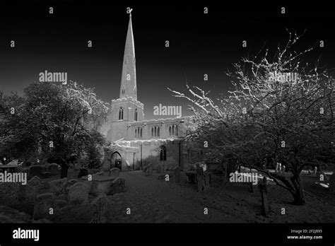 Snow Over St Benedicts Church Glinton Village Cambridgeshire England
