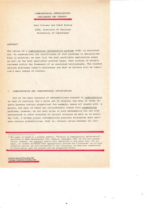 Pdf Combinatorial Optimization Challenges And Trends