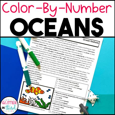 Oceans Worksheets Color By Numbers Science Sol 47 Glitter In Third