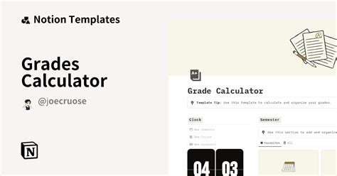 Grades Calculator Template Notion Marketplace