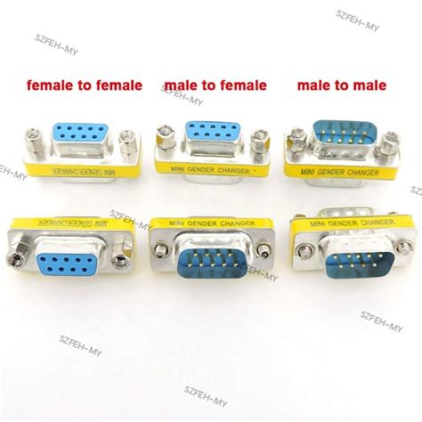 DB9 9Pin Male To Male Female To Female Male To Female Converter Mini Gender Changer Adapter
