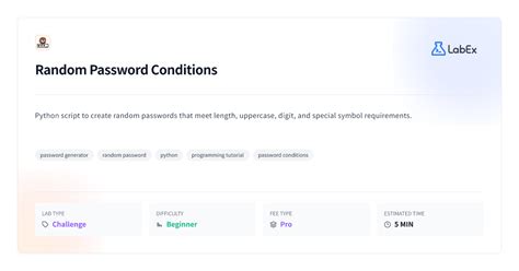 Random Password Conditions Labex