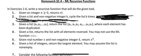 Solved Sml Recursive Functionsproblems 2 And 5 But The More