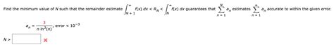 Solved Find The Minimum Value Of N Such That The Remainder Chegg