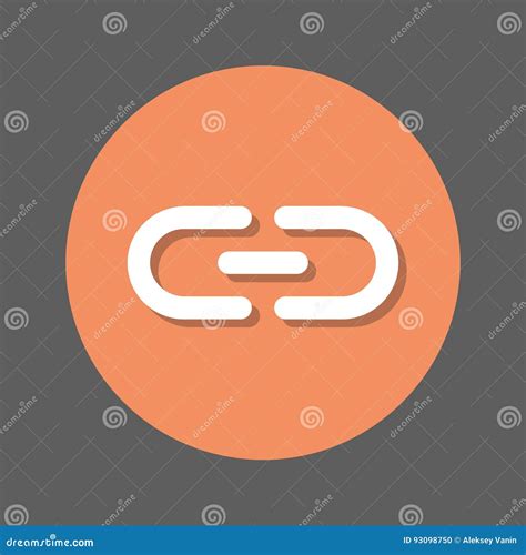 Chain Link Flat Icon Round Colorful Button Circular Vector Sign With Shadow Effect Stock