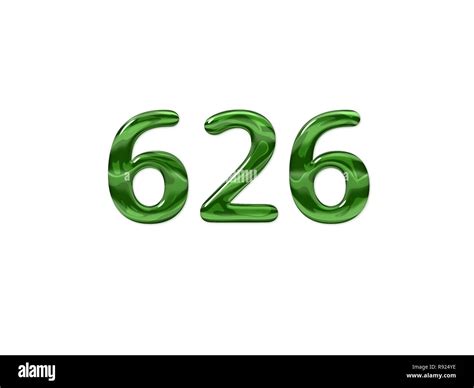 Green Number 626 isolated white background Stock Photo - Alamy