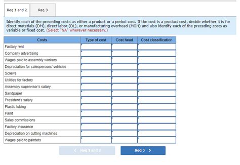 Solved PA Algo Classifying Costs Calculating Total Chegg