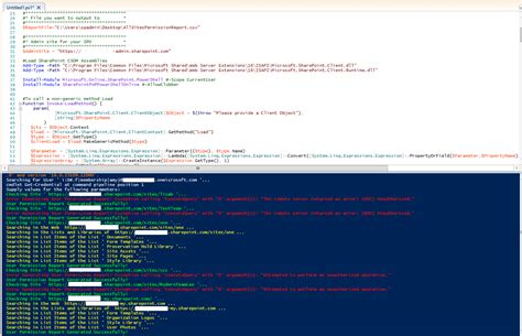 need help to customize the pnp script for sharepoint access report