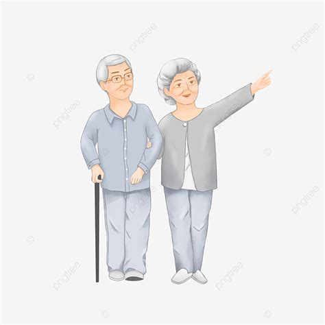 한 쌍의 노인 일러스트 중양절 청양 축제 노인 청양 축제 캐릭터 Png 일러스트 및 Psd 이미지 무료 다운로드 Pngtree