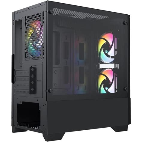 Cit Level 1 Mini Tower Micro Atx Gaming Pc Case Black Black