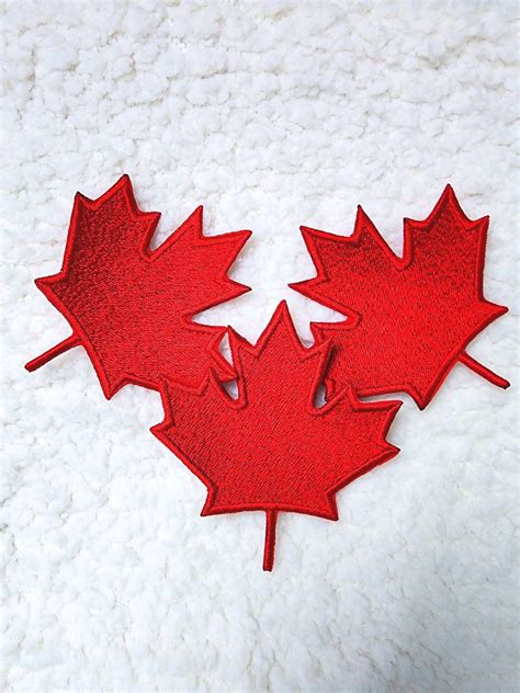 Maple Leaf Embroidered Patch Sherpa Jacket Etsy
