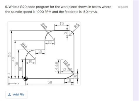 Solved 10 Points 5 Write A G90 Code Program For The