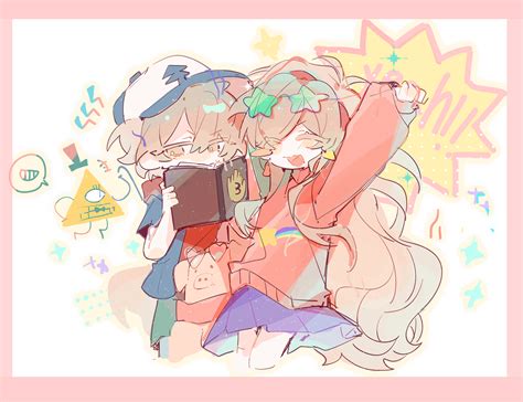 Shiliandenaiyalatuotipuduzhongsheng Bill Cipher Dipper Pines Mabel Pines Gravity Falls
