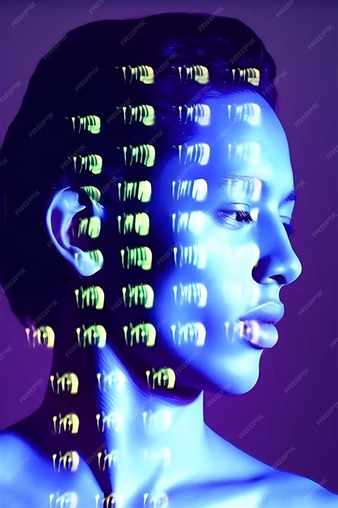 Premium Photo Biometrics Concept Cyberpunk Matrix Technology