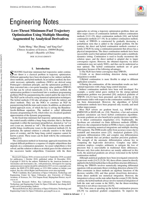 Pdf Low Thrust Minimum Fuel Trajectory Optimization Using Multiple