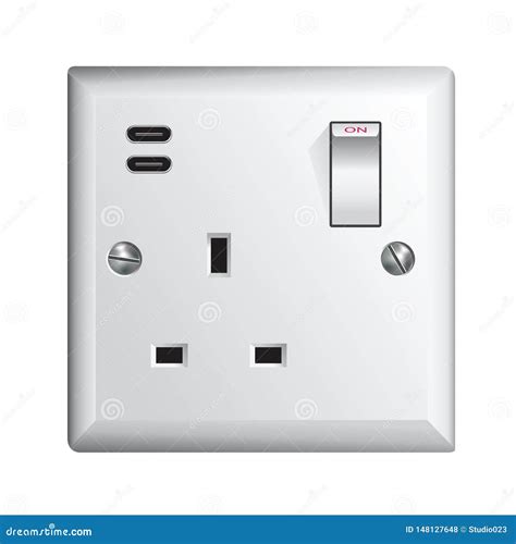 Electrical Power Socket With Usb C Stock Vector Illustration Of Electrical Outlet 148127648