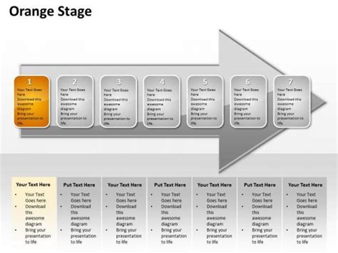 Ppt Constant Representation Of Yellow Stage Arrow Powerpoint Templates