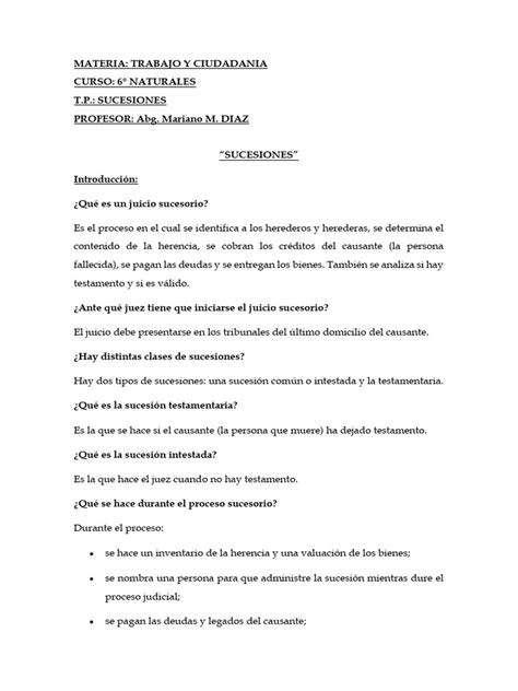 2° Tp 2025 Sucesiones Pdf Herencia Intestacy