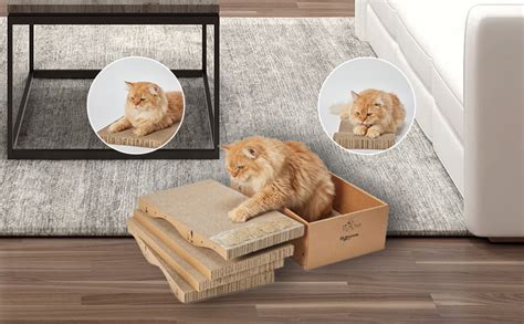 Rubmeow Cat Scratcher Cardboard Scratch Pad For Indoor