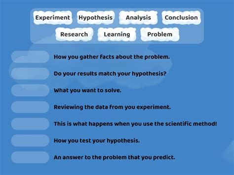 Scientific Method Matching Match Up
