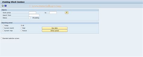 S AHR SAP Tcode Existing Work Centers