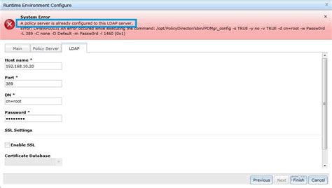 Error On Appliance While Configuring Runtime Component