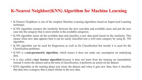 Knn And Steps To Define Knn And Various Properties Pptx