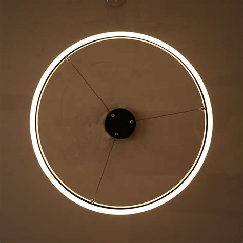 Contemporary Decorative Aluminum Art Deco Black Circle Led Acrylic