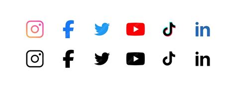 소셜 미디어 로고 아이콘 인스타그램 페이스북 트위터 X 유튜브 틱 링크딘 로고 편집 소셜 미디어 아이콘 고립된 소셜 미디어 이콘 터 아이콘 프리미엄 벡터