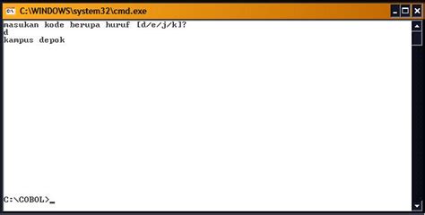 Membuat Program Kondisi Pada Cobol ~