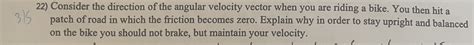 Solved Consider The Direction Of The Angular Velocity Chegg