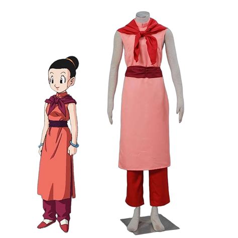 Dragon Ball Z Chi Chi Cosplay Costume Gohans Mom Casual Pink Dress