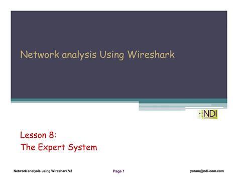 Network Analysis Using Wireshark Chapter 08 The Expert System Pdf