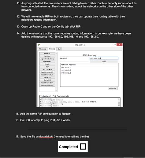 Router Configuration With RIP Via The GUI Chegg