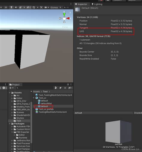 Unity 导出的fbx模型，无法将 Vector4 保存在 Uv 中（使用 Unity Mesh 保存即可）fbxlayerelementarraytemplatefbxvector4