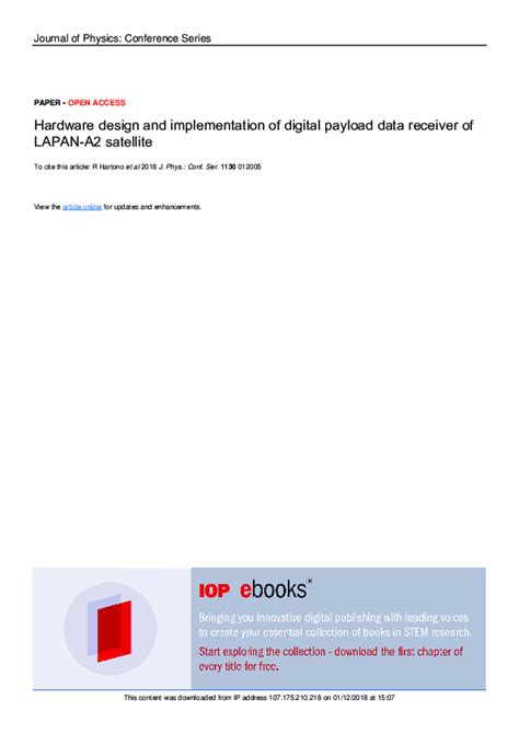 Pdf Hardware Design And Implementation Of Digital Payload Data Receiver Of Lapan A2 Satellite