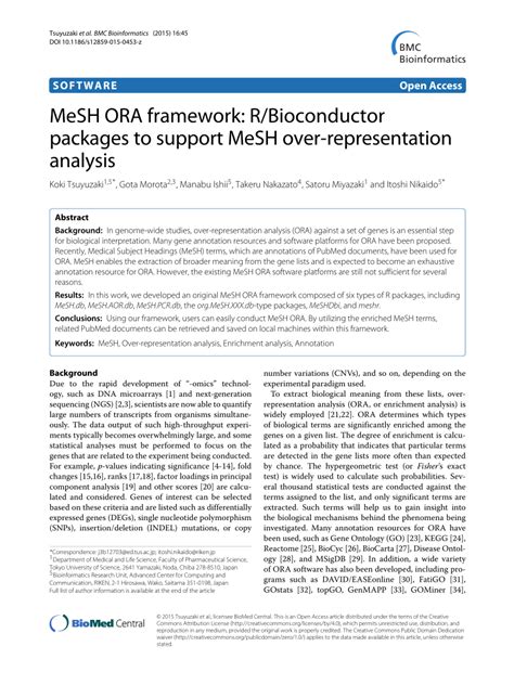 Pdf Mesh Ora Framework Rbioconductor Packages To Support Mesh Over