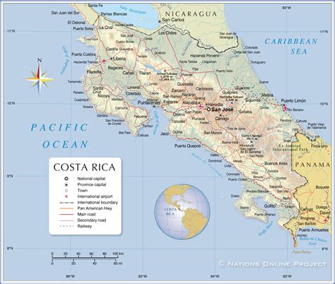 Printable Map Of Costa Rica